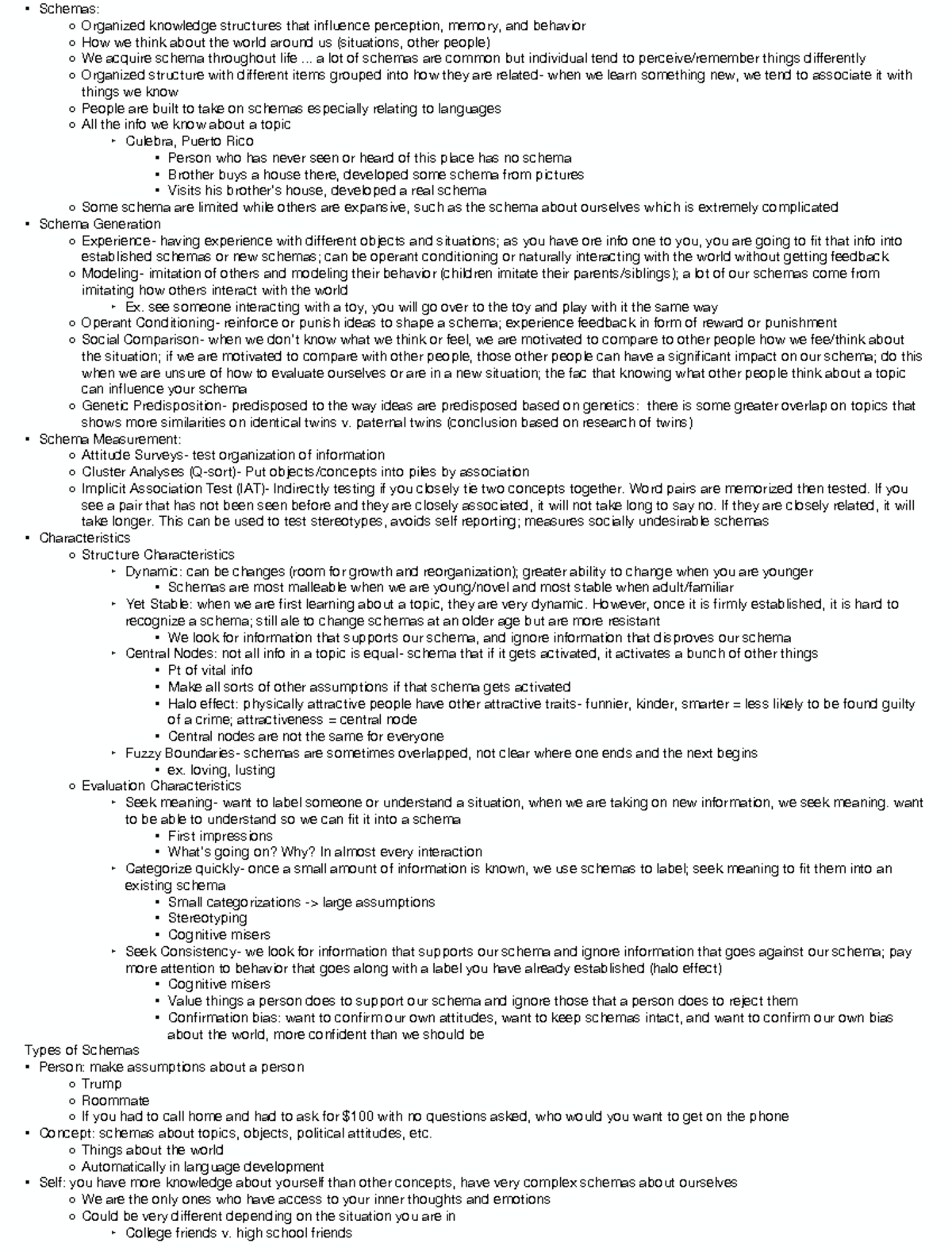 L6: Schemas Influence on Perception & Memory - Lecture Notes 6 - Studocu