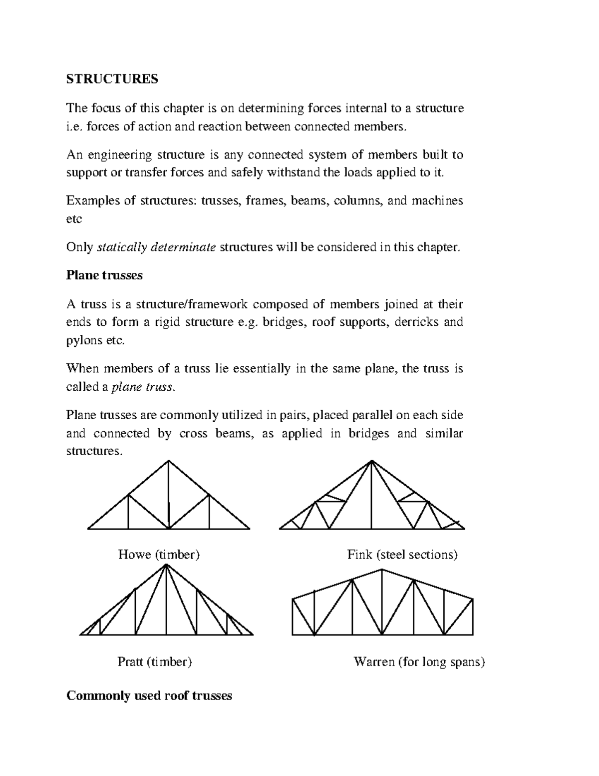 Engineering Mechanics Lecture 2 - STRUCTURES The focus of this chapter ...