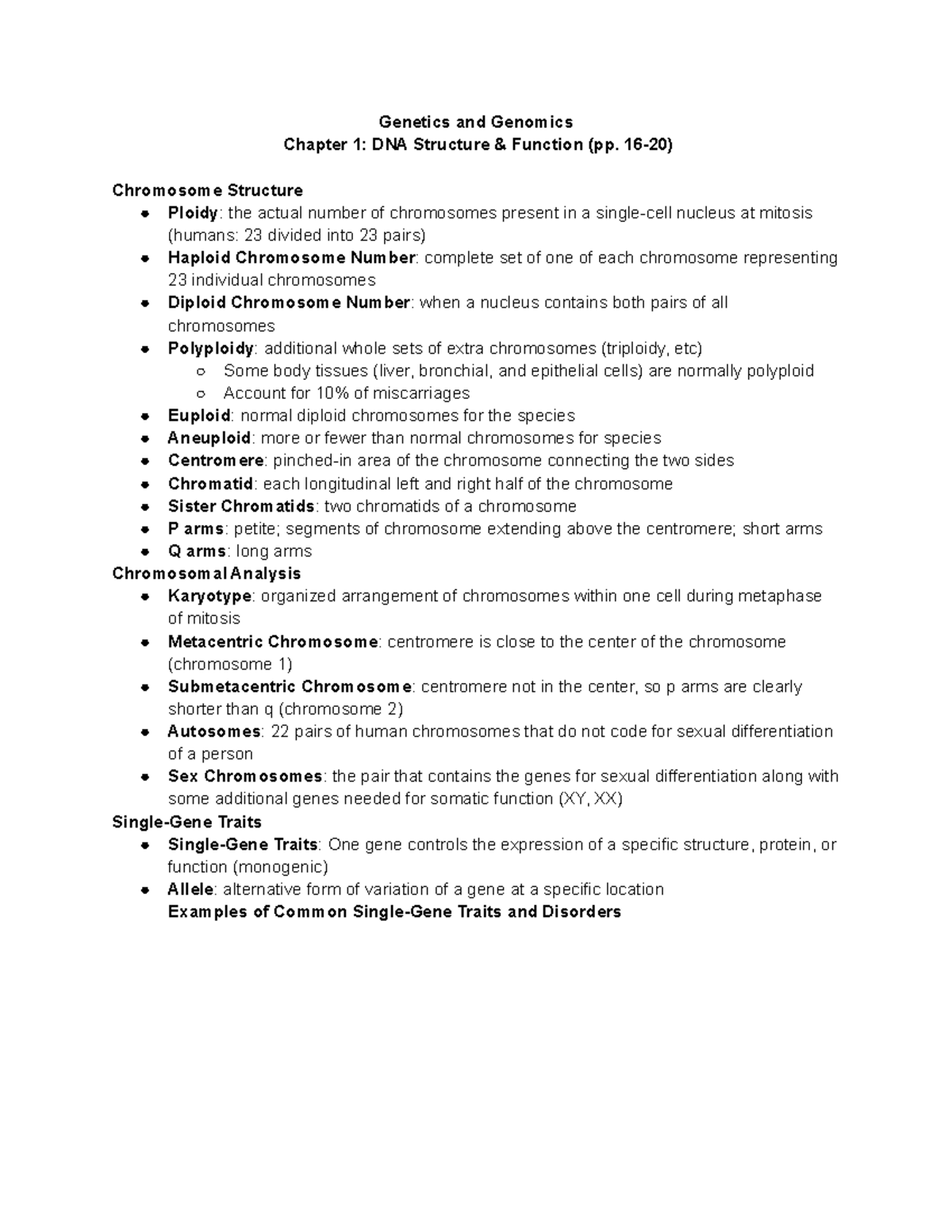 Genetics & Genomics (BIO 101): Module 1 Study Notes on DNA Structure ...