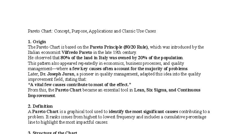 Pareto Chart: Concept, Purpose, and Applications in Quality Management ...
