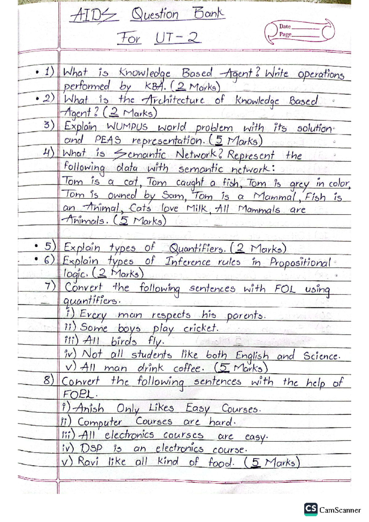 AIDS UT-2 Lecture Notes and Study Guide - Studocu