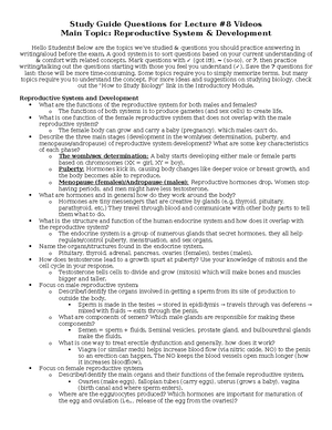 Nervous System Study Guide: Key Questions from Lecture #10 - Study ...