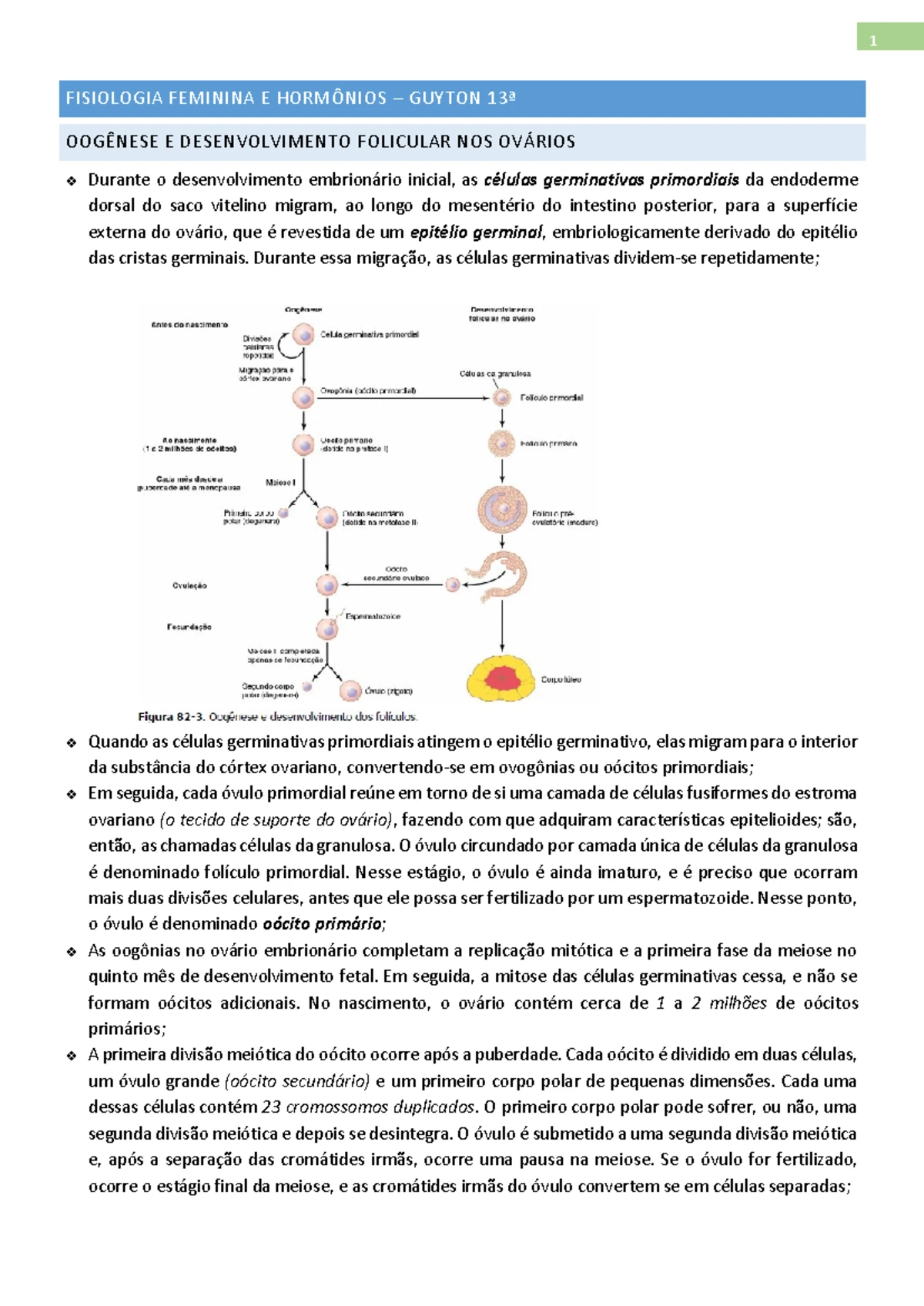 Fisiologia Guyton & Hall - Sistema Reprodutor Feminino - Warning: TT: undefined function: 32 ...