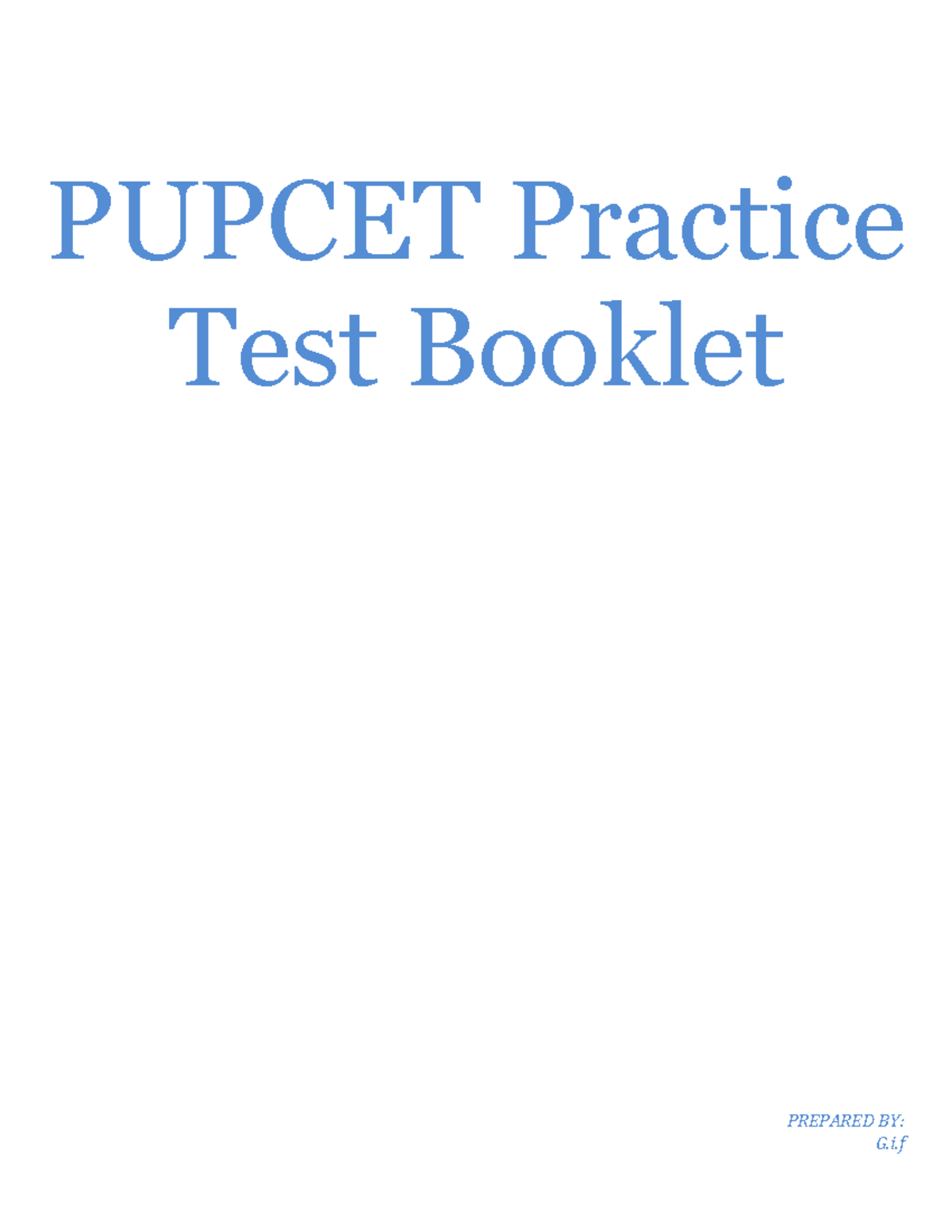 PUPCET Practice Test: Language Proficiency & Vocabulary Exercises - Studocu