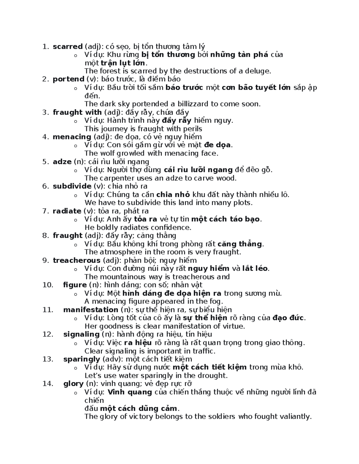 Vocabulary Notes for English Language Learning (ENG 101) - Studocu