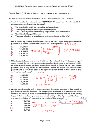 Time Value of Money Practice Problems and Solutions - Finance 440 ...
