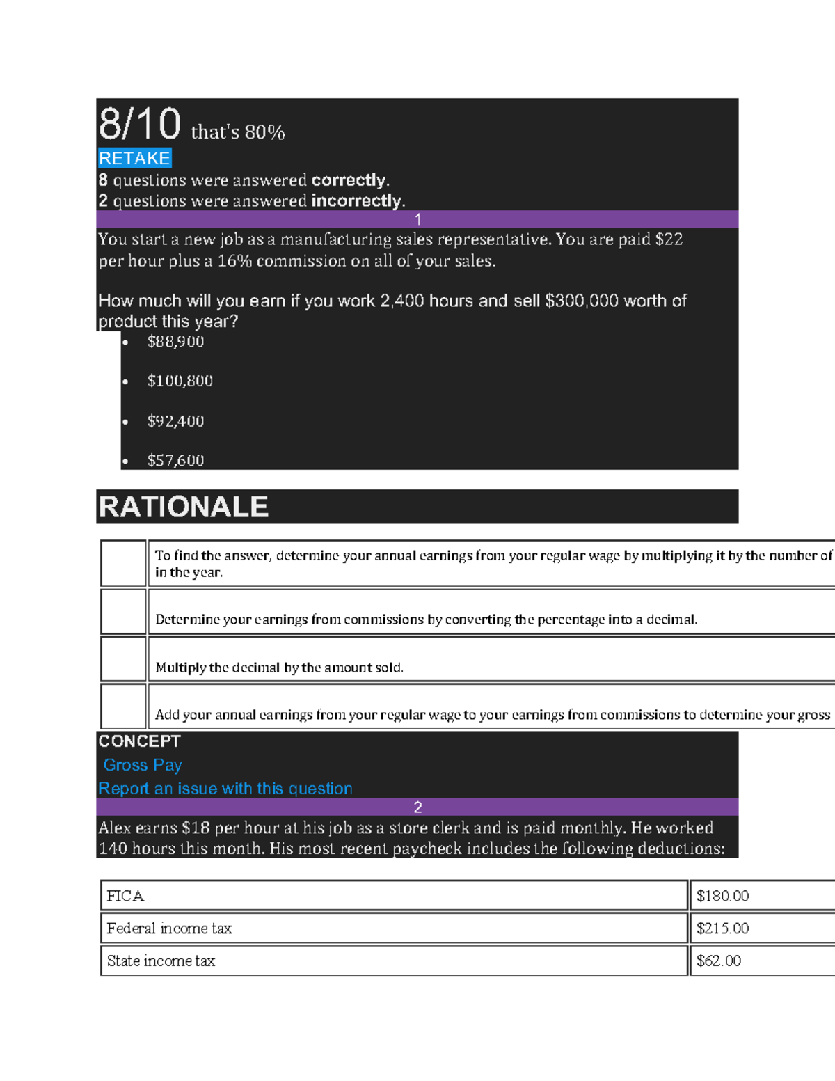 Intro to College Math Milestone 4: Earnings, Deductions, and Interest ...