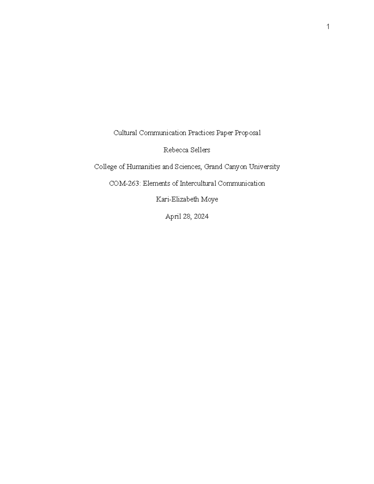 Cultural Communication Practices Proposal: Exploring Native American ...