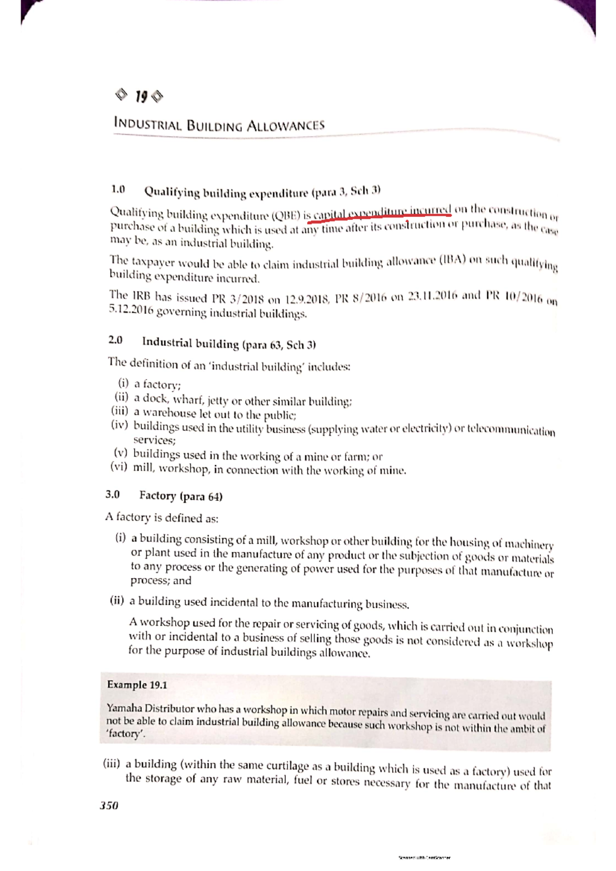 Industrial Building Allowance (IBA) - 19 INDUSTRIAL BUILDING ALLOWANCES ...
