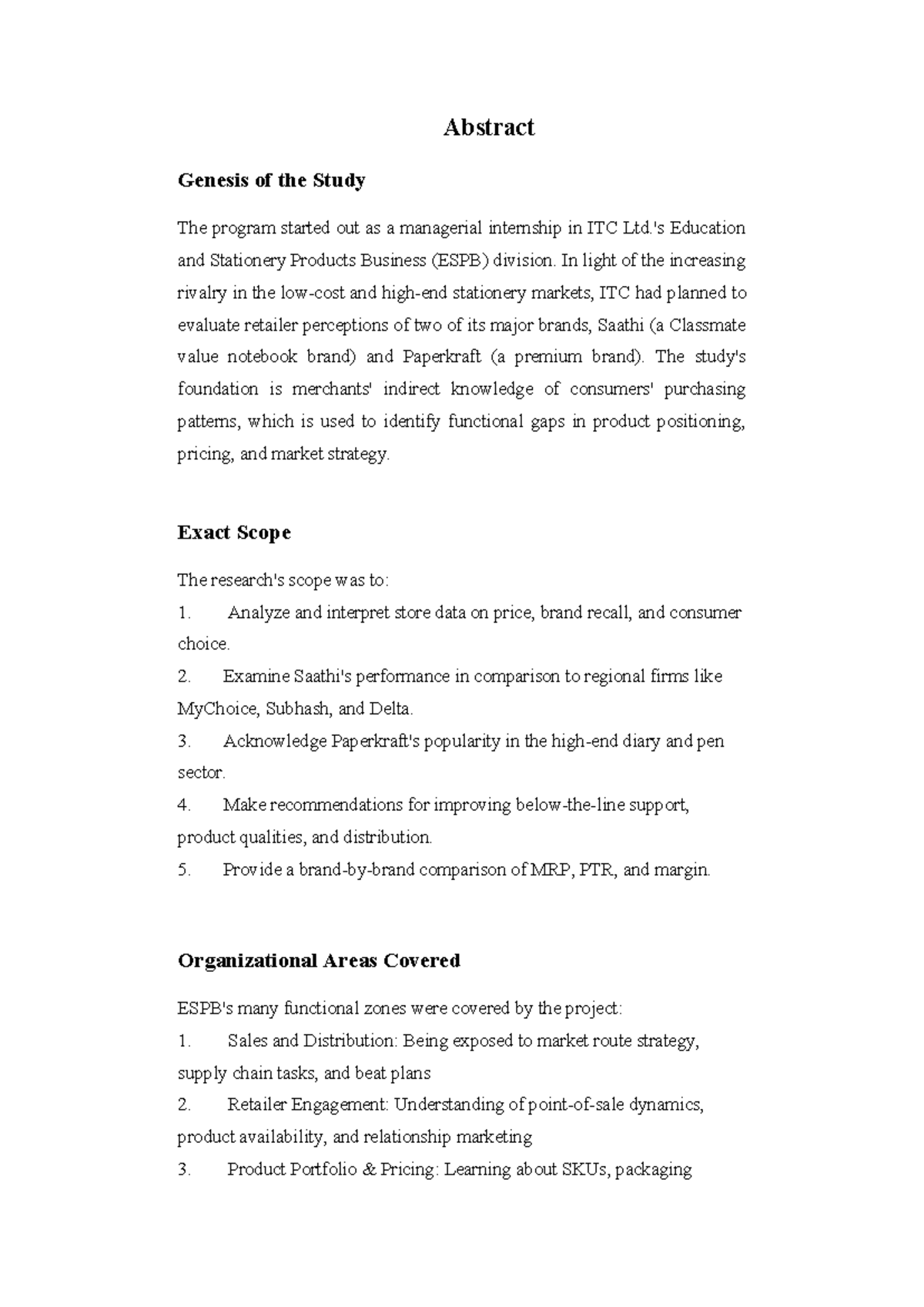 ITC ESPB Market Analysis: Retailer Perceptions of Saathi & Paperkraft ...