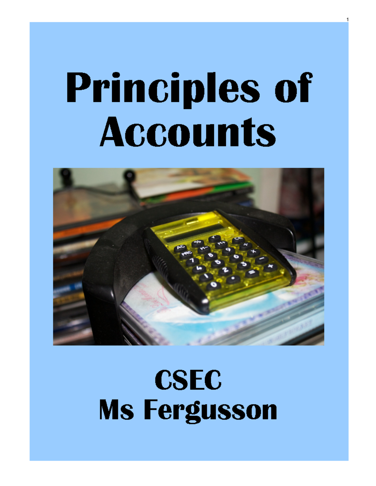CSEC Accounting Revision Notes - Essential Concepts & Principles - Studocu