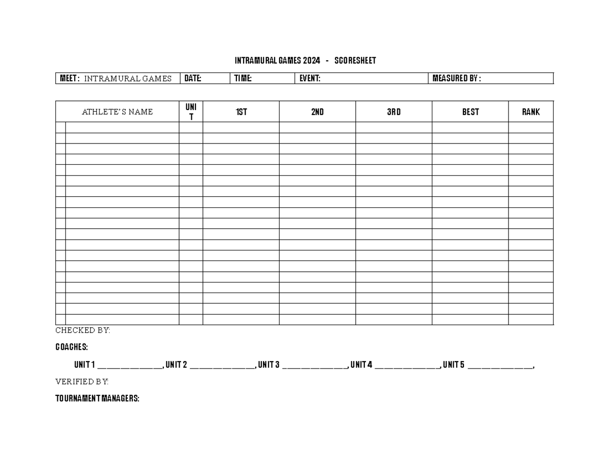 Throwing Jumping scoresheet - INTRAMURAL GAMES 2024 - SCORESHEET MEET ...