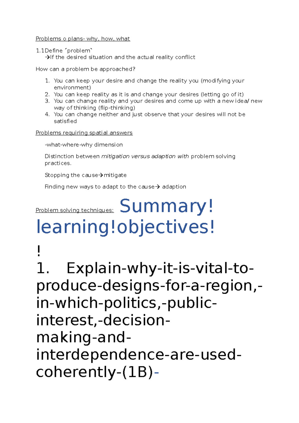 **Design Problem Solving Techniques Summary for Midterm (Course Code)** - Studeersnel