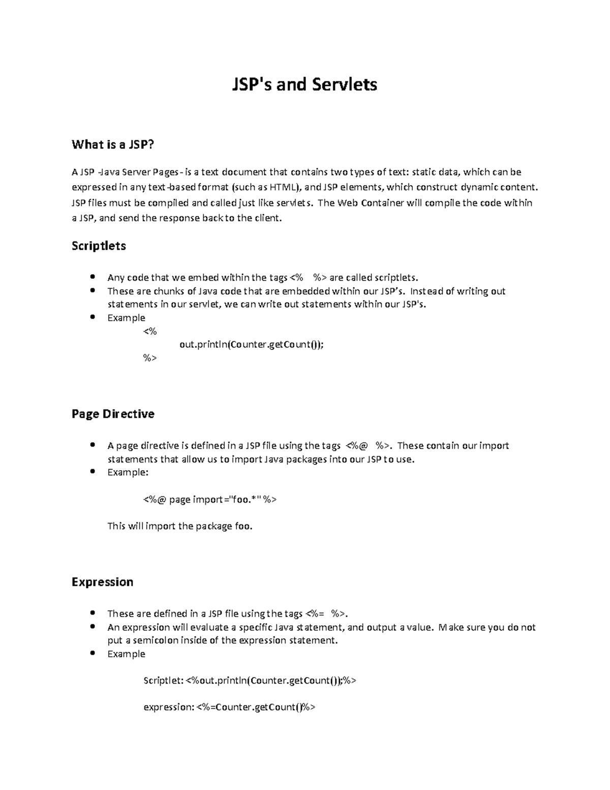 JSP's and Servlets - Jonathan Penava - JSP's and Servlets What is a JSP ...