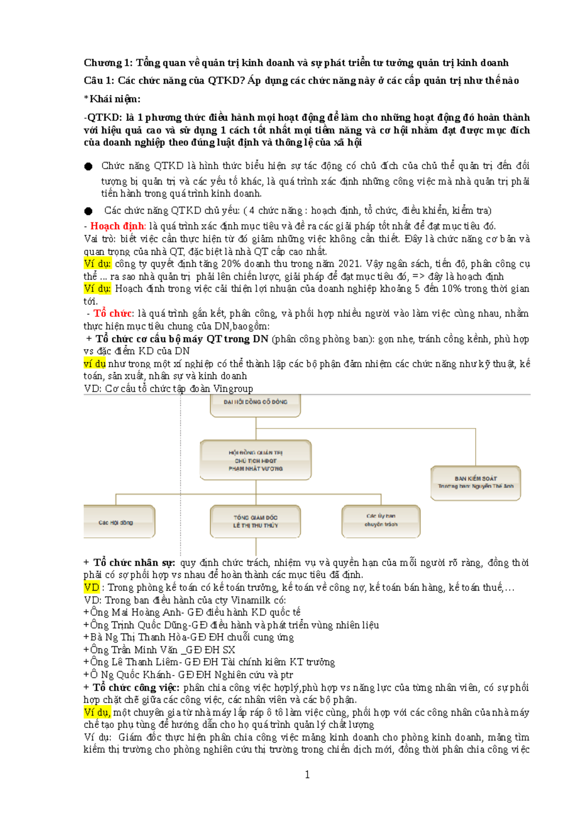 đề cương qtkd - document - Ch ương 1: T ng quan v ổ ề qu n tr kinh doanh và sả ị ự phát tri n tể ...