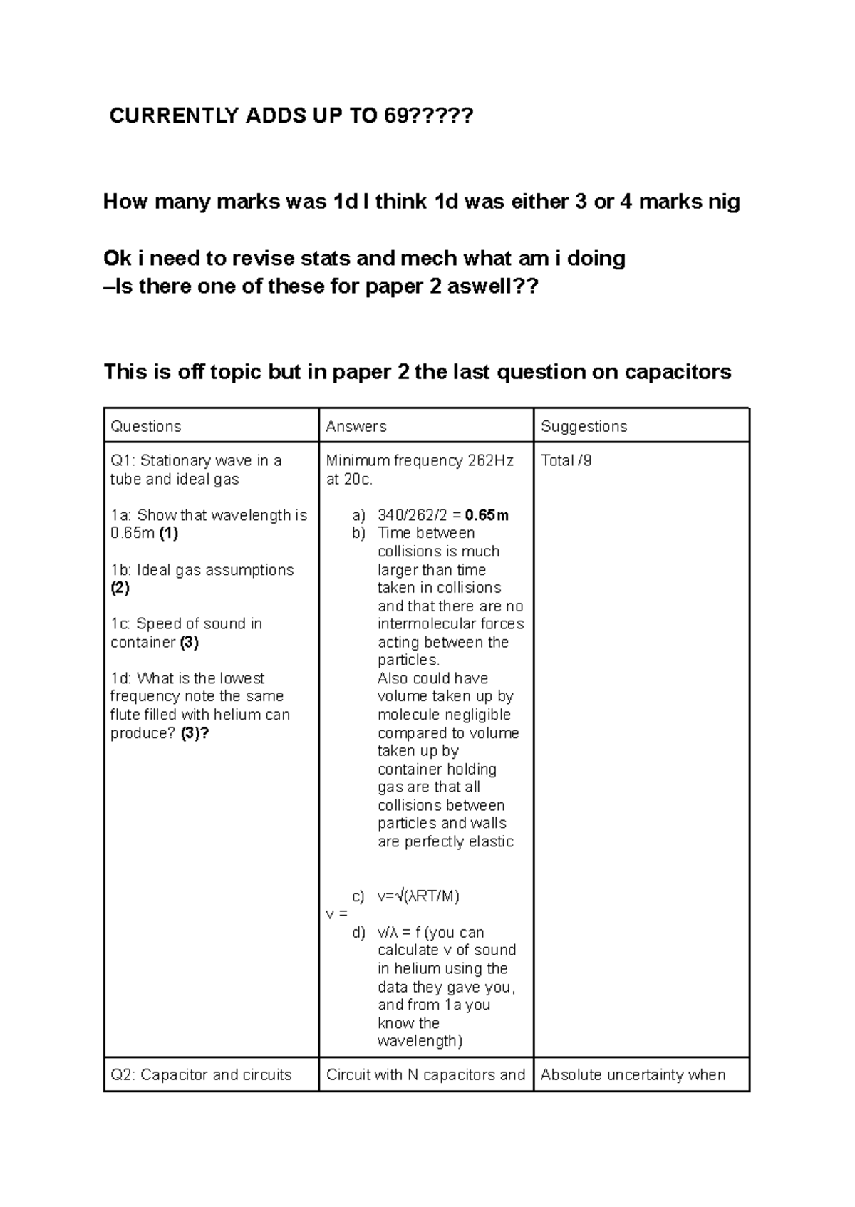 OCR Paper 3 Physics Predicted Mark Scheme (unfinished) - CURRENTLY ADDS ...