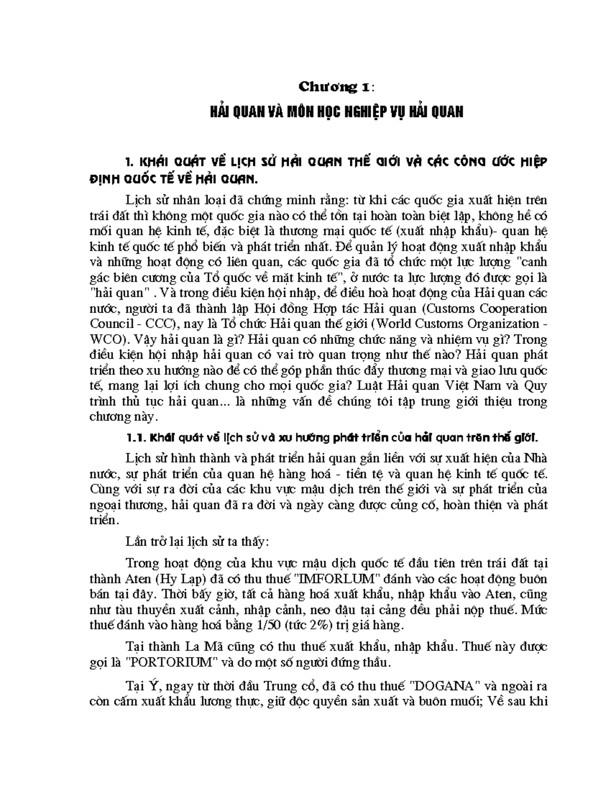 Bai giang to chuc nghiep vu hai quan - Ch−¬ng 1: H¶i quan vμ m«n häc ...