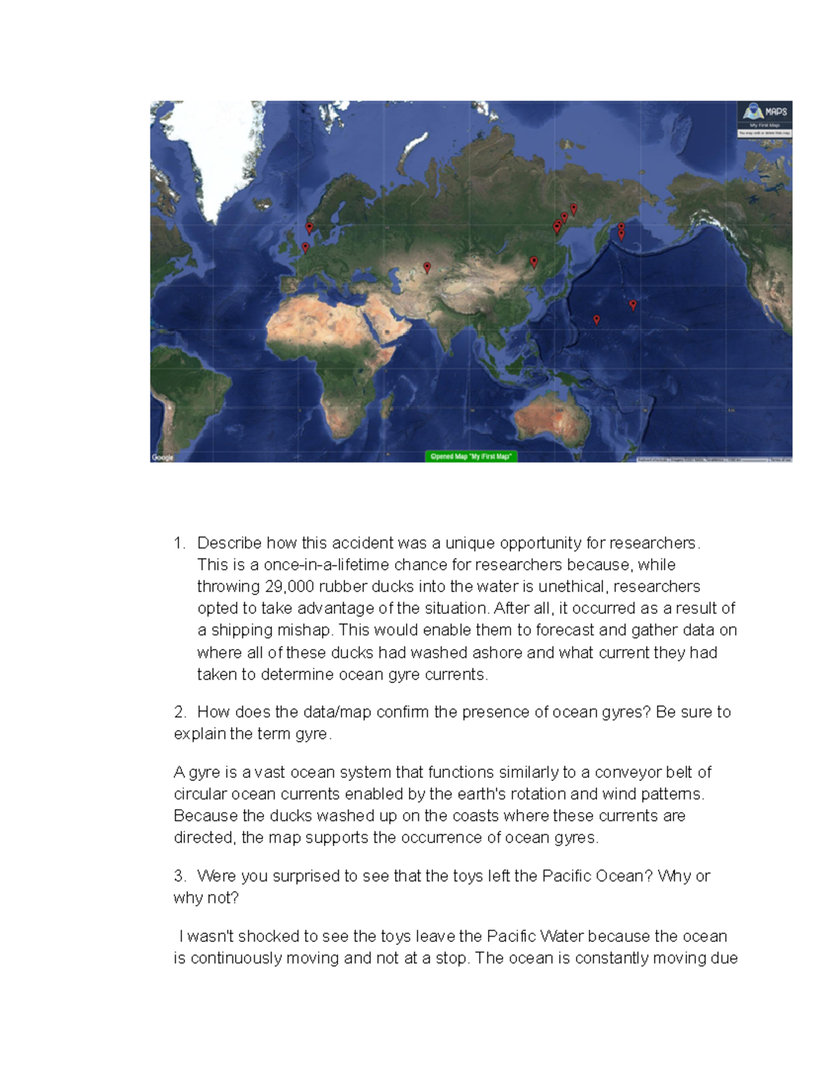 Rubber Duck Currents Case Study (Ocean Gyres & Research Insights) - Studocu