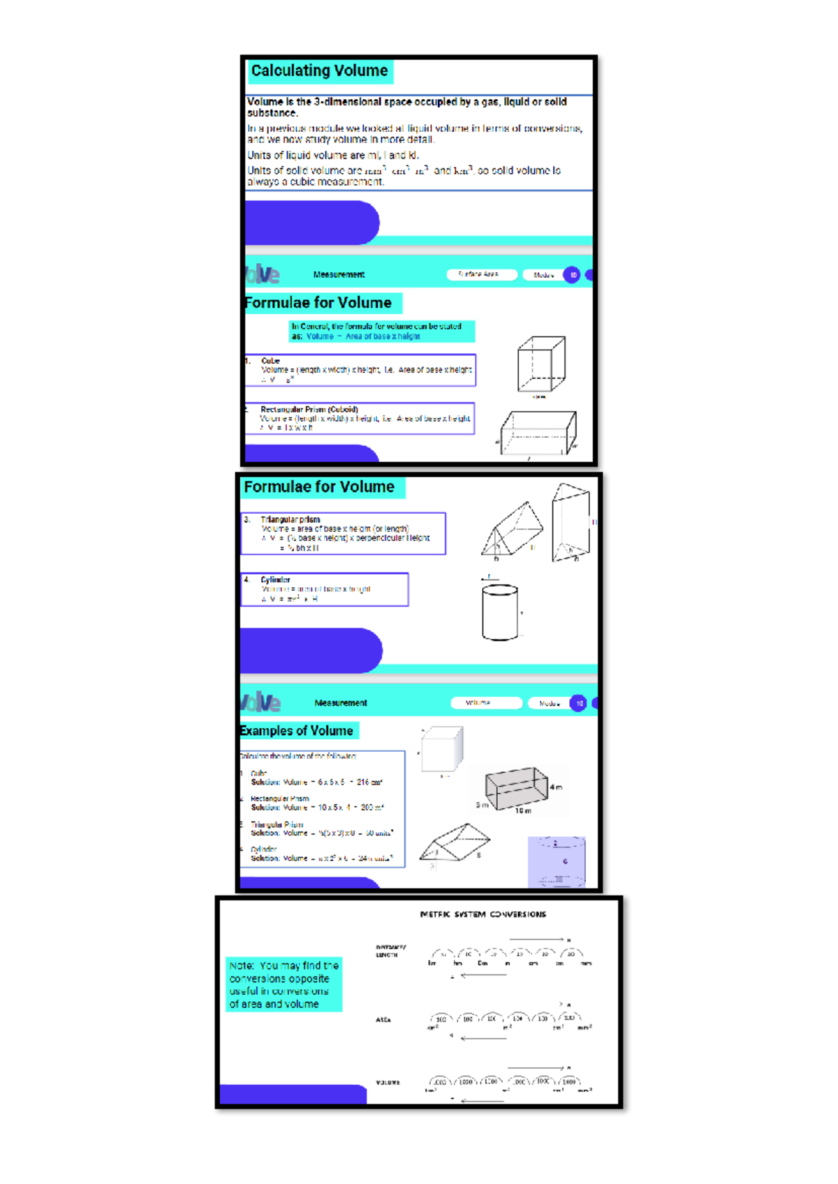Module 10 Unit 4: Understanding Volume Concepts and Applications - Studocu