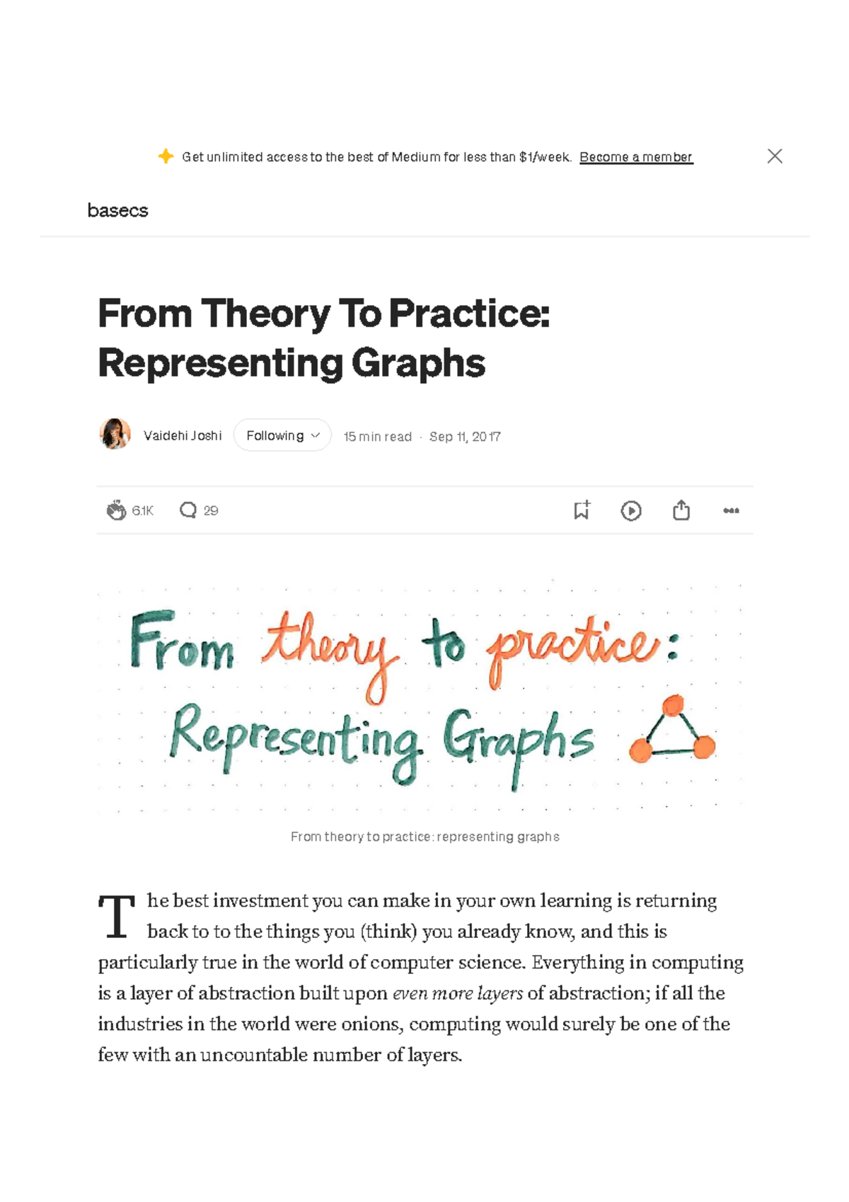 From Theory to Practice: Representing Graphs in CS (BASECS) - Studocu
