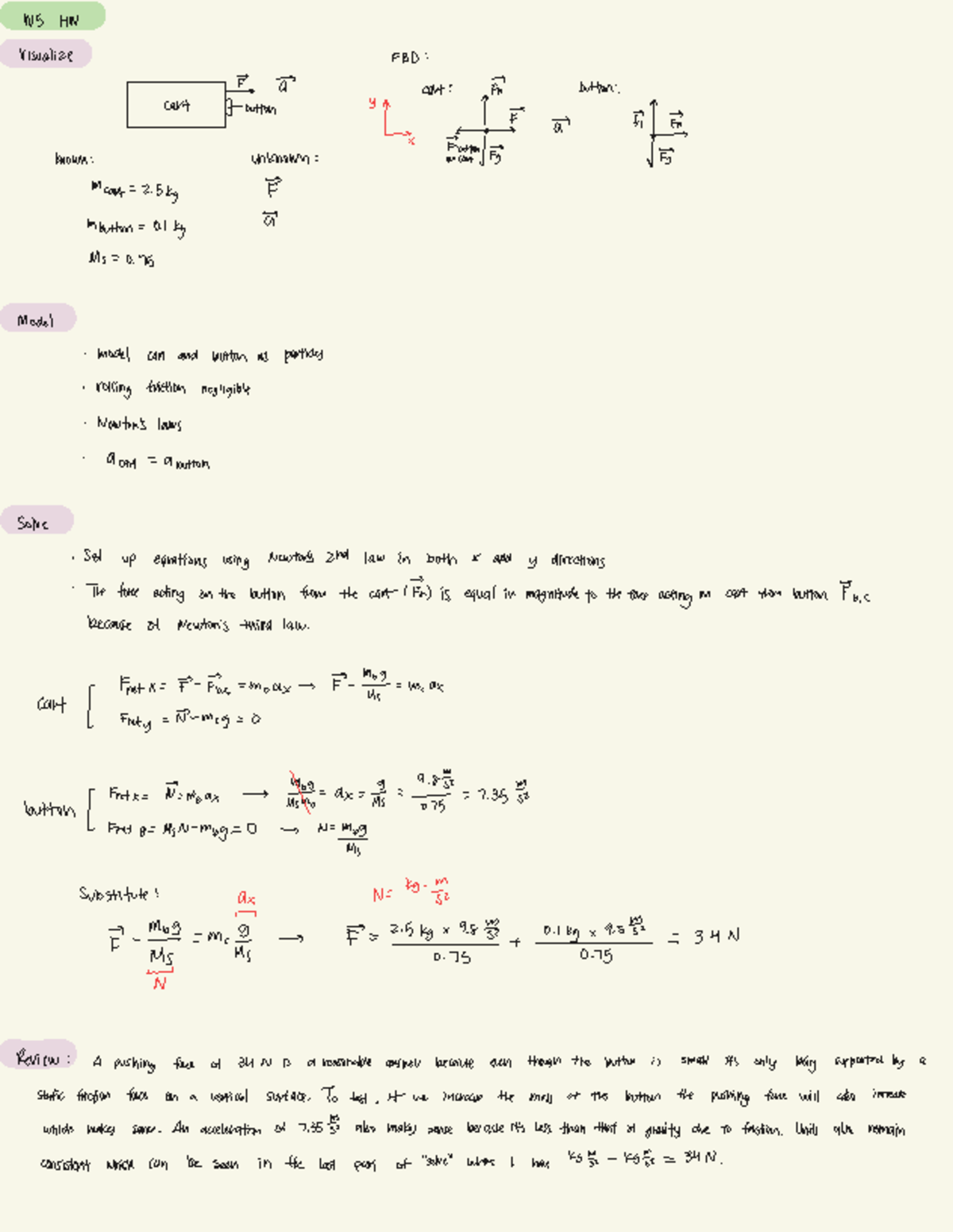 W5 HW - Week 5 Homework on FBD and Cart Dynamics - Studocu