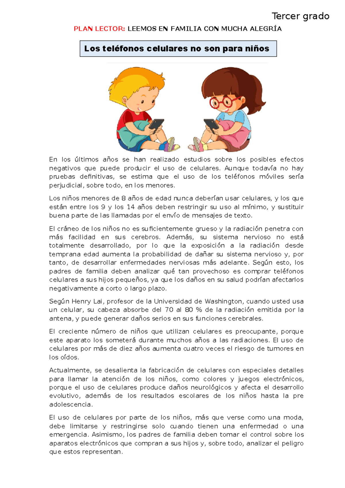 1 EL Celular y su Impacto en Niños: Riesgos y Precauciones - Studocu