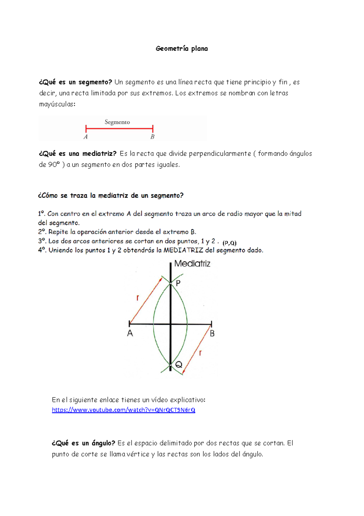 Apuntes básicos geometría 1º eso - Geometría plana ¿Qué es un segmento ...