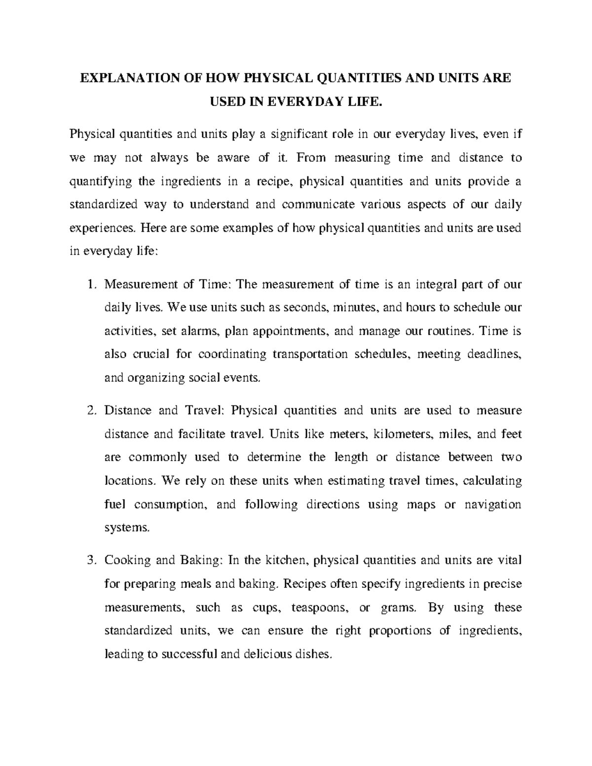 Understanding Physical Quantities & Units in Daily Life - Studocu