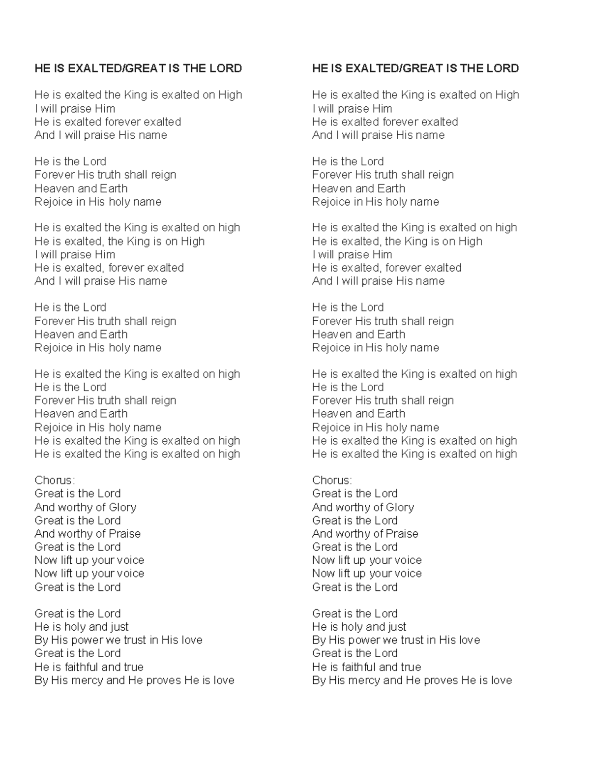 HE IS Exalted - Lyrics Analysis and Reflection - Studocu