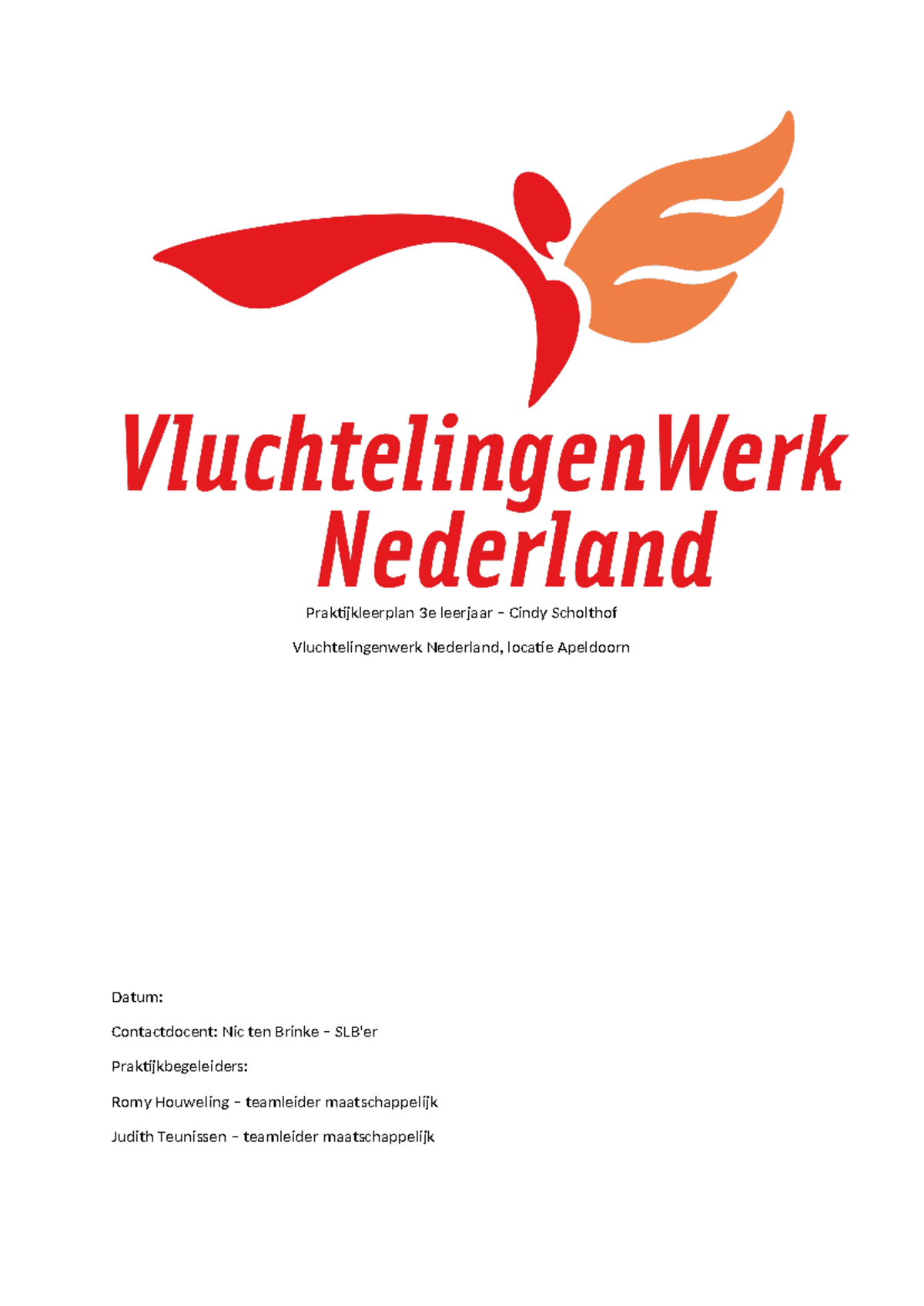 Praktijkleerplan 3e jaar Maatschappelijk Werk - Stage bij ...