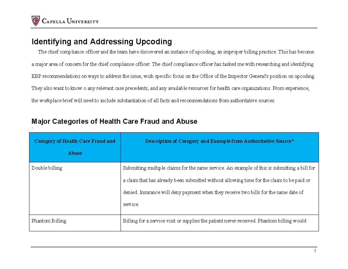 Identifying and Addressing Upcoding in Healthcare Billing Practices ...