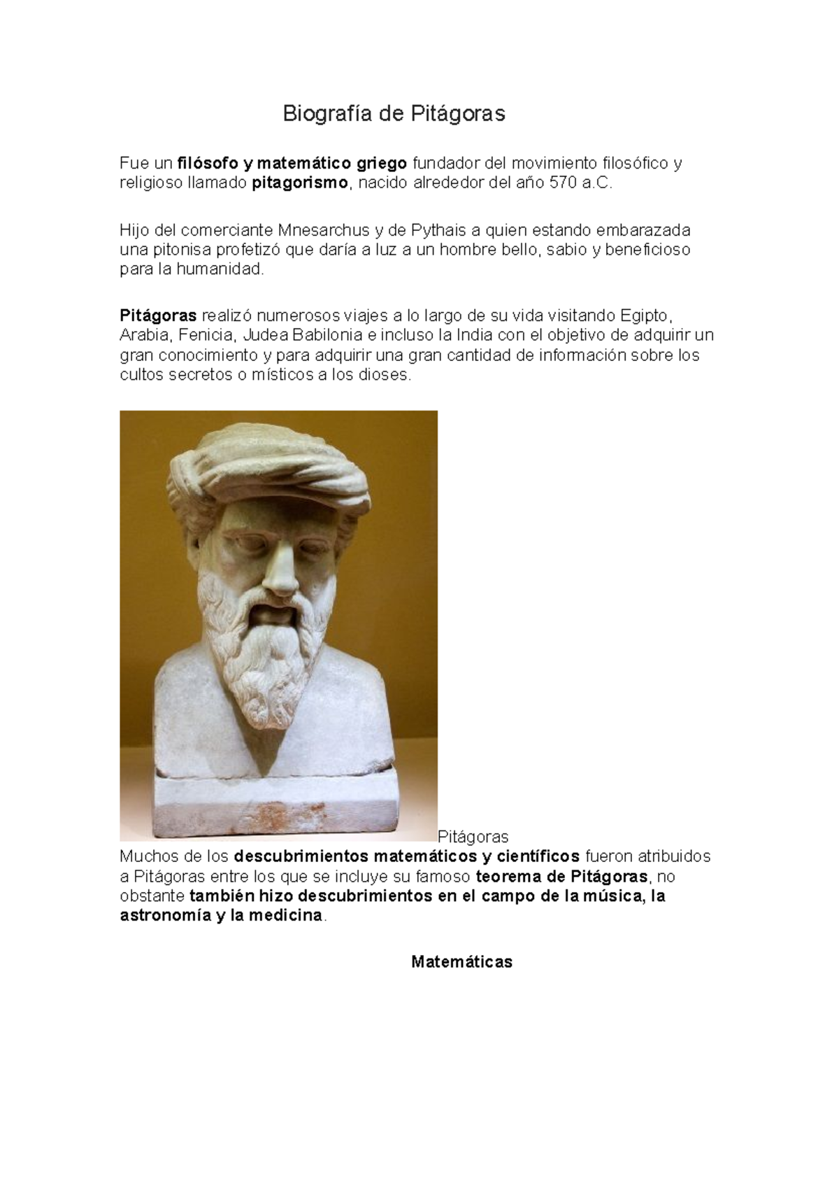 Biografia de pitagora - Biografía de Pitágoras - Biografía de Pitágoras ...