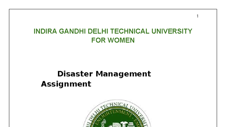 MCA IV Sem: Disaster Management Assignment on the 2004 Tsunami - Studocu