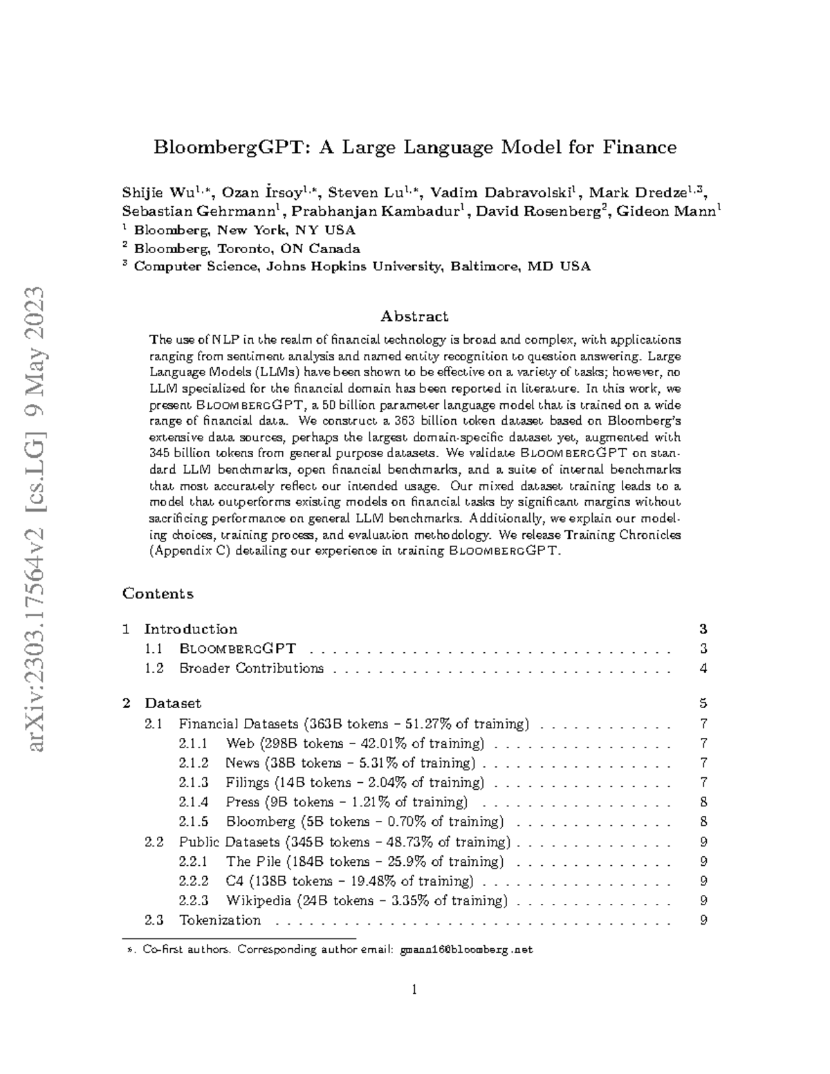 Article 6 Bloomberg GPT A Large Language Model for Finance ...