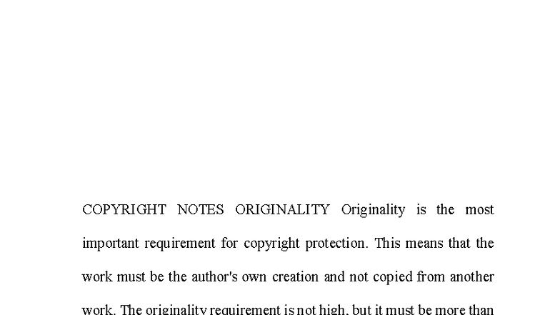 IP - Copyright -2 new - Revision - COPYRIGHT NOTES ORIGINALITY ...
