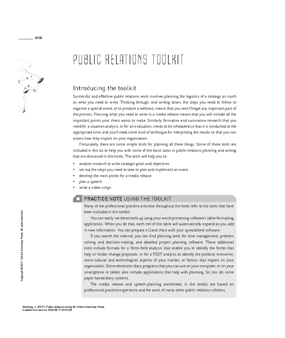 Public Relations Writing 3e - ( Contents) - xviii PUBLIC RELATIONS ...