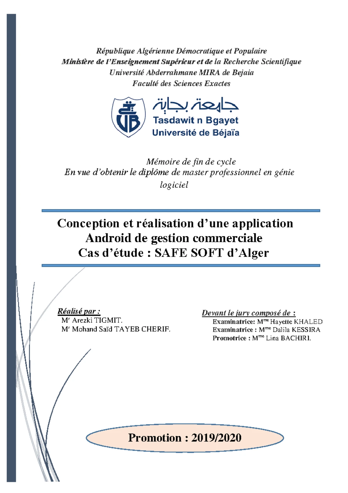 Conception Et Réalisation D'une Application De Gestion Des Patients D'un Cabinet Médical - - Studocu