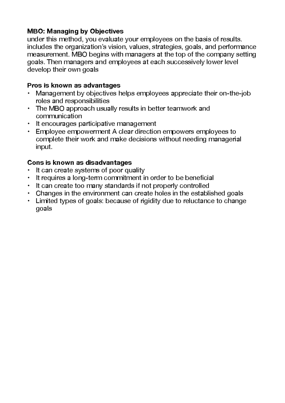 HumanResourcesManagement about MBO - MBO: Managing by Objectives under ...