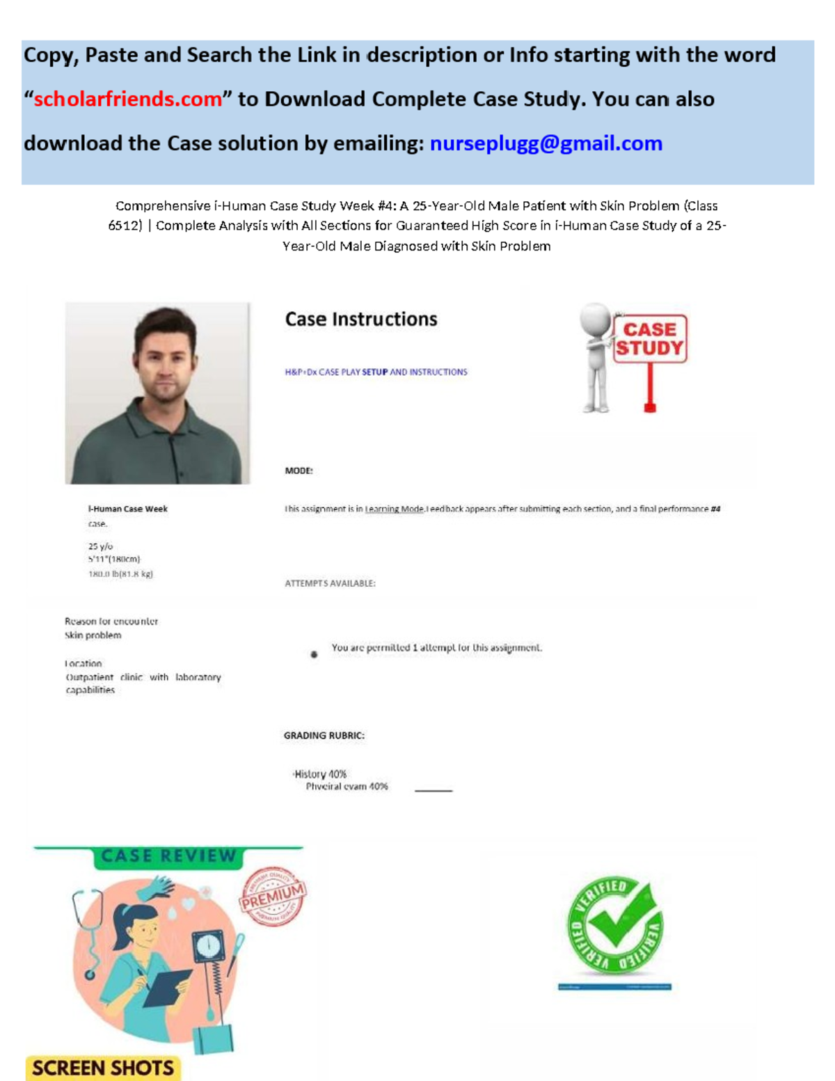 Complete i-Human Case Study: 25-Year-Old Male with Skin Issue (Class ...