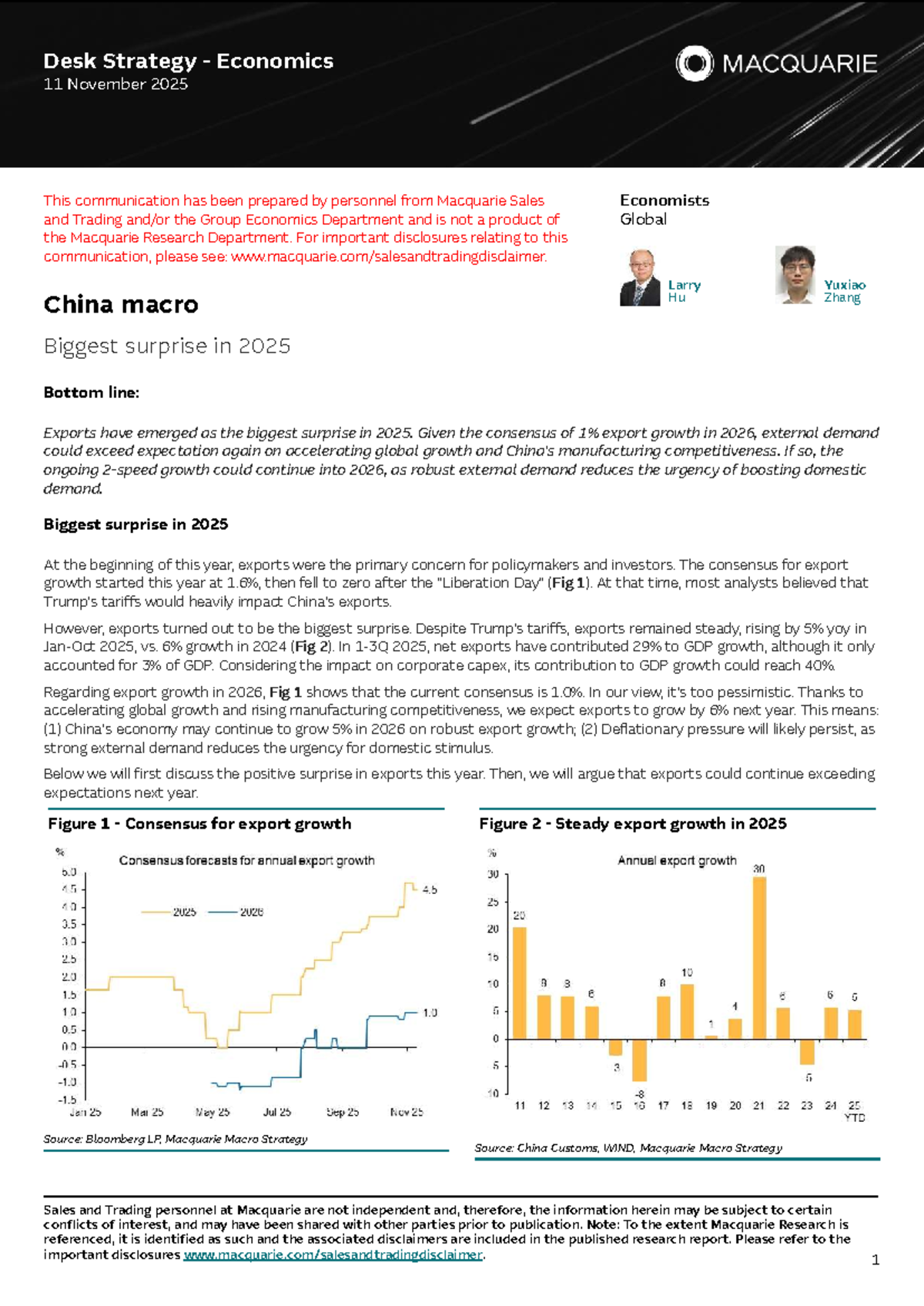 China Macro Economics 11/11/2025: Exports as the Biggest Surprise - Studocu