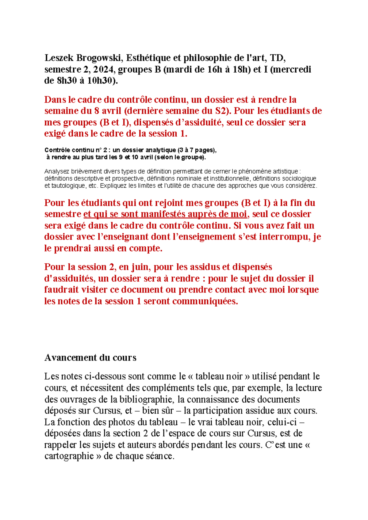 L1 esthetique et philosophy de lart - Leszek Brogowski, Esthétique et ...