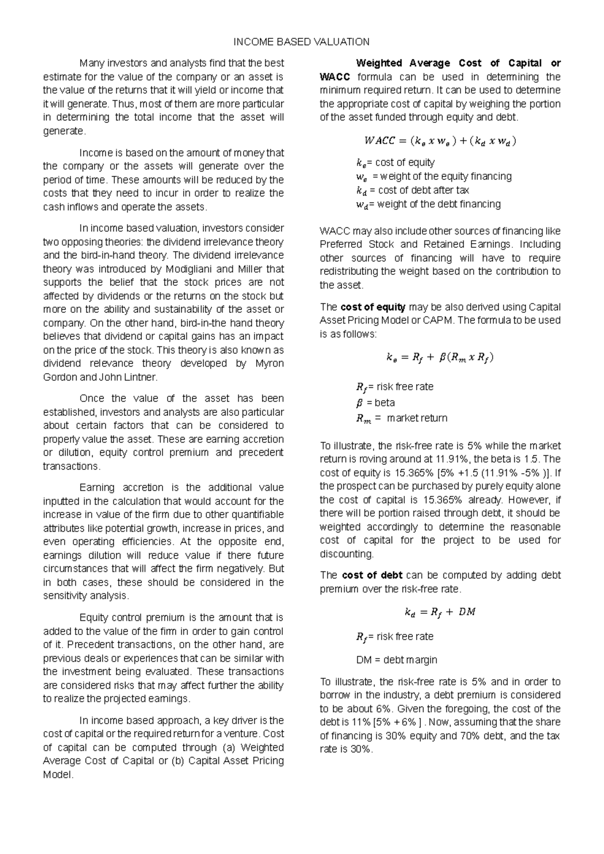 IBV - Income Based Valuation: Understanding Key Concepts and Methods ...