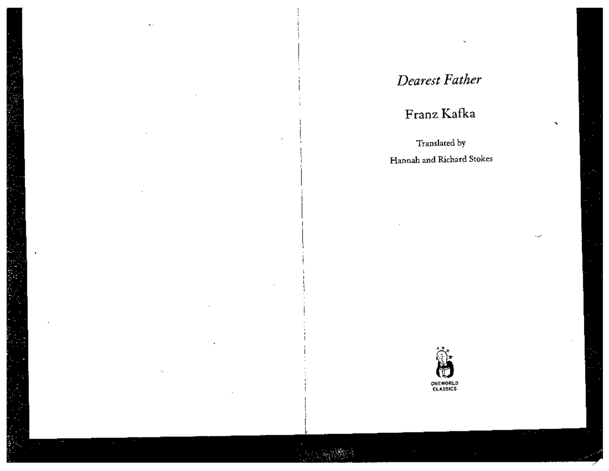 Kafka's Letter to His Father: An In-Depth Analysis and Commentary - Studocu