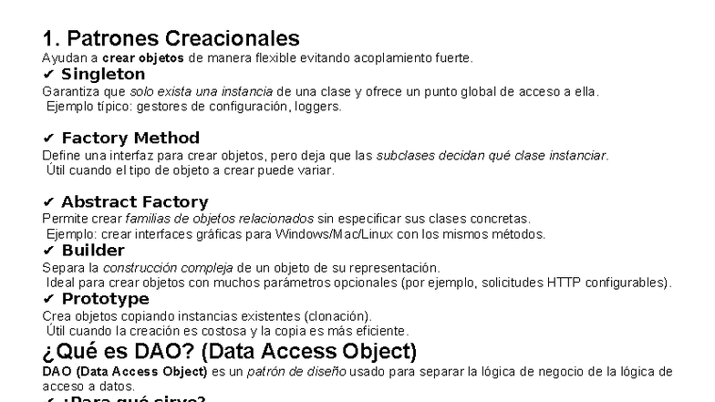 Conceptos de Módulos 3 y 4: Patrones de Diseño en Java - Studocu