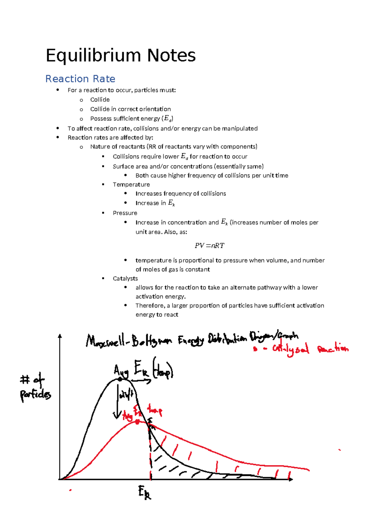 Equilibrium Notes: Reaction Rates and Dynamic Systems - CHEM 101 - Studocu