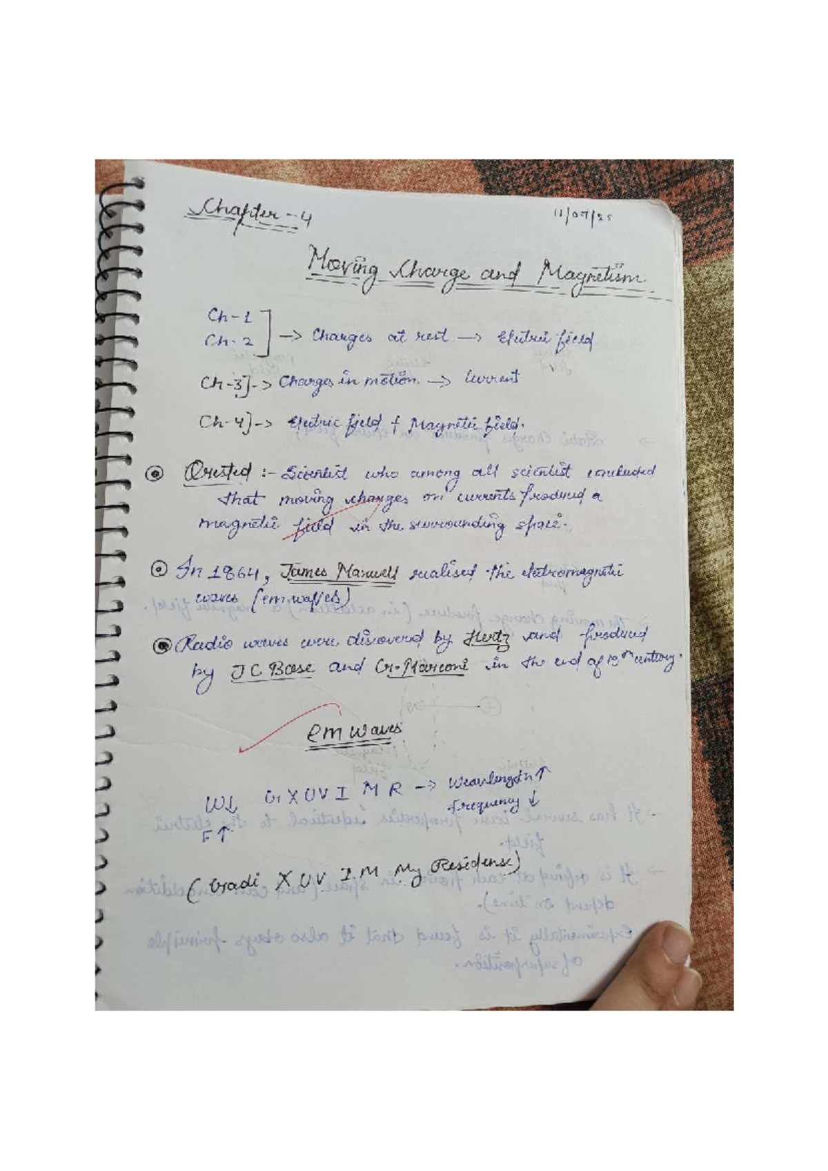 Physics CH4 - Class Notes on Moving Charges and Magnetism - Studocu