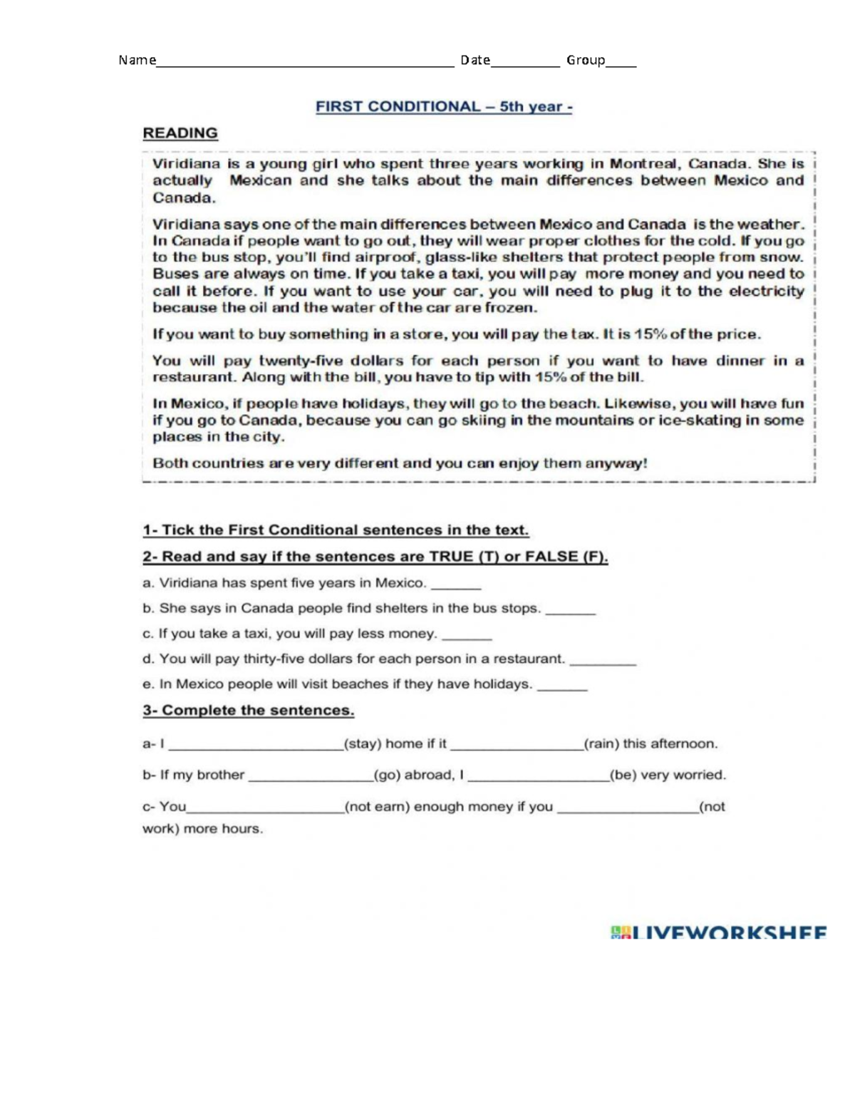 4B Torres Gonzalez Angel Fernando - First Conditional Reading Exercise ...