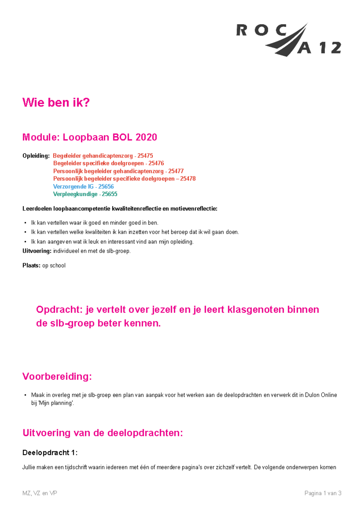 Wie ben ik? Opdracht mavo 4 - Loopbaan Competentie en Reflectie ...