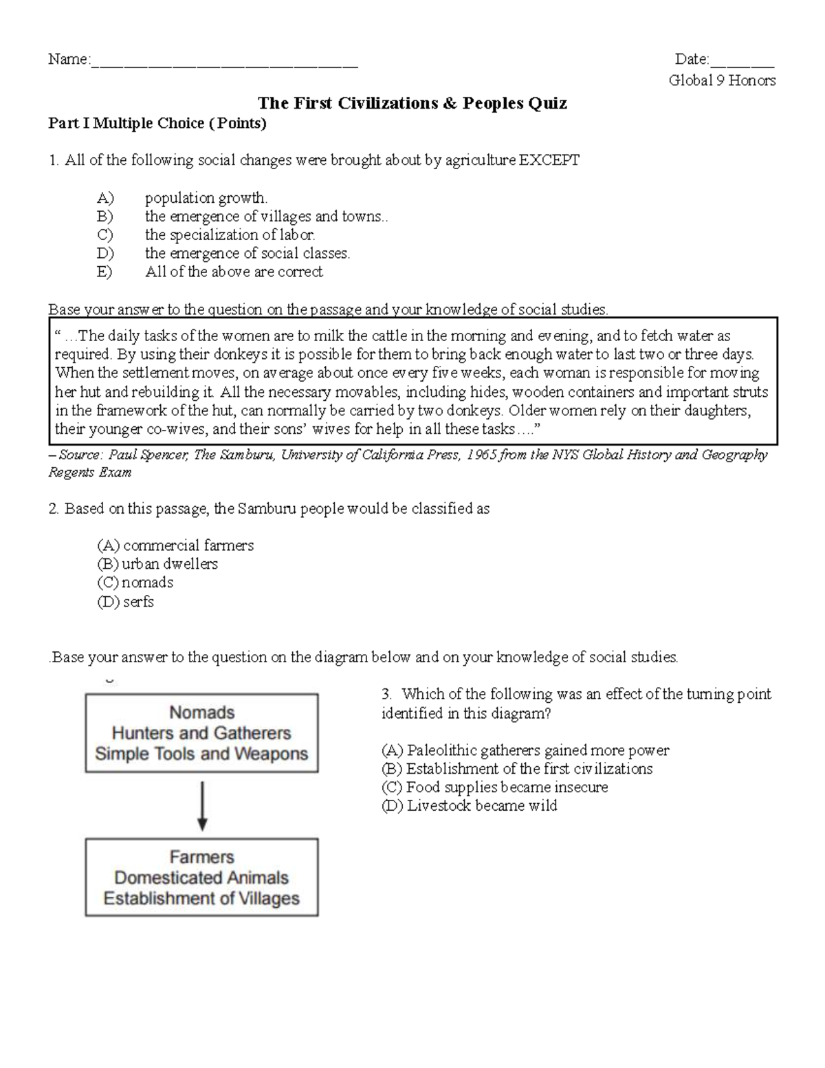 Final Exam - Global 9 Honors: The First Civilizations & Hammurabi Code ...