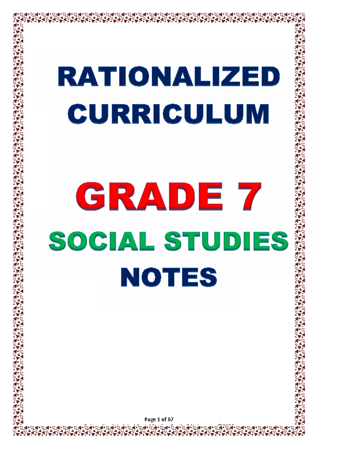 Grade 7 Social Studies Notes: Term 1, 2 & 3 Overview and Insights - Studocu